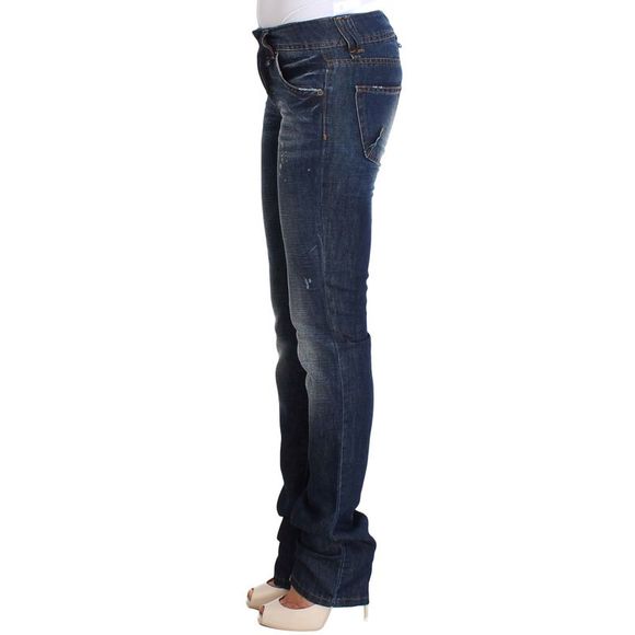 John Galliano | Jeans | John Galliano Blue Wash Flare Boot Cotton Lenin ...
